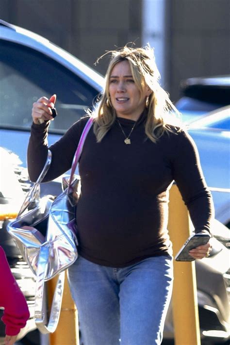 Hilary Duff In A Brown Form Fitting Sweater In Los Angeles 02212024