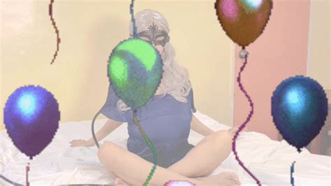 Belly Huge Balloons Stuffing In Long Dress And White Hair Kitty Loonerina