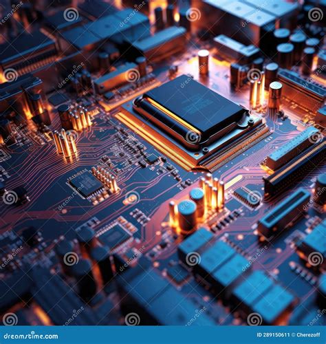 Motherboard And CPU Stock Illustration Illustration Of Semiconductor