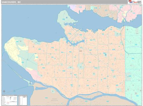 Vancouver Wall Map Premium Style By Marketmaps Mapsales