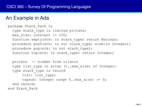 Ppt Csci 360 Survey Of Programming Languages Powerpoint Presentation