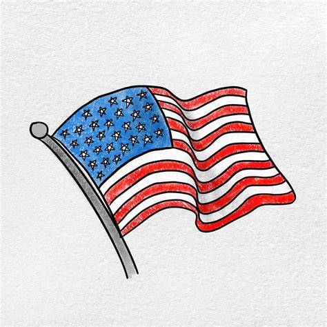 How To Draw The American Flag Step By Step