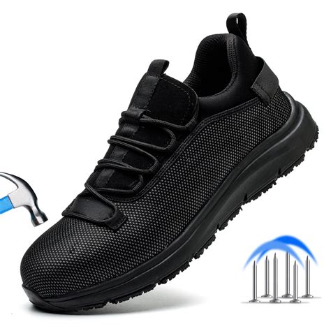 Ulogu Steel Toe Shoes For Men Women Lightweight Sneakers Waterproof Non