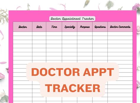 Doctor Appointment Tracker Printable Doctor Appointment Log Etsy