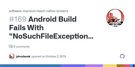 Android Build Fails With Nosuchfileexception Mypath Nodemodules