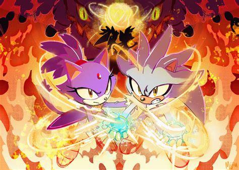 Silver The Hedgehog And Blaze The Cat Wallpaper