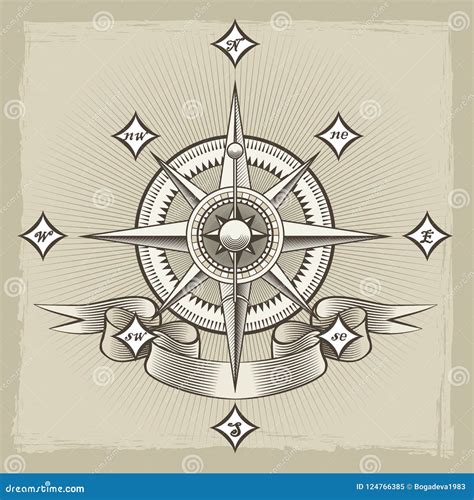 Retro Nautical Compass Rose Stock Vector Illustration Of Isolated