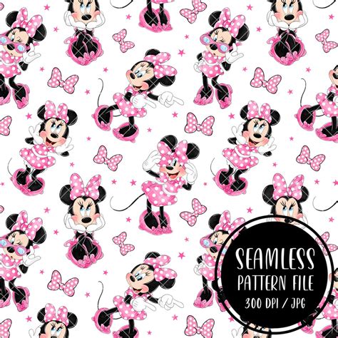 Minnie Mouse Seamless Pattern Digital Paper Background Download Mickey