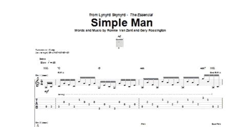 Simple Man Guitar Tab Print Sheet Music Now