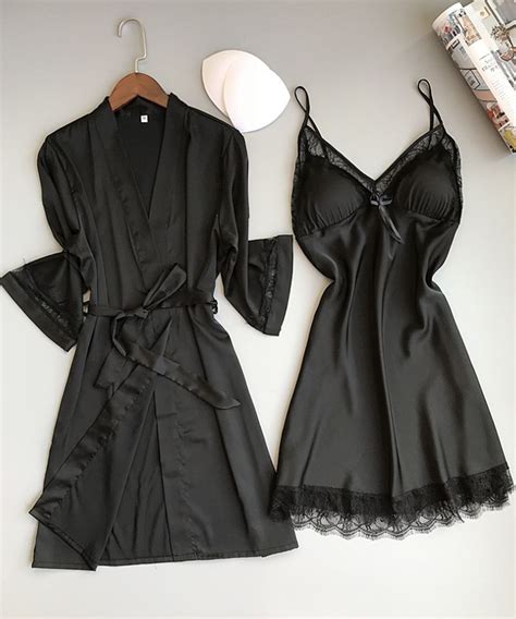 섹시 슬립 나시 원피스 로맨틱 여름 가운 실크 파자마 잠옷