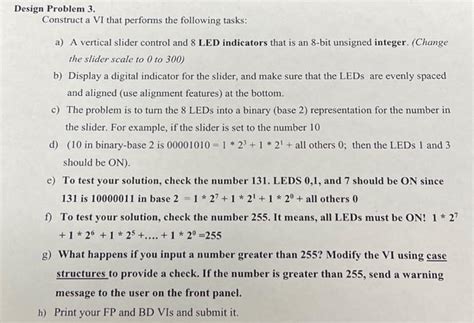 Solved Construct A Vi That Performs The Following Tasks A