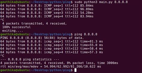 github g33thika python ping utility python custom ping utility