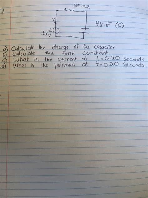 Solved A Calculate The Change Of The Capacitor B Chegg Com