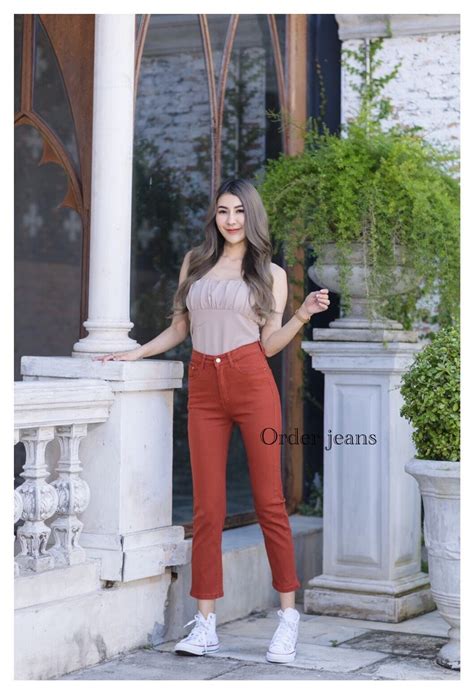 New Collectionกางเกงยีนส์ผญ กาเกงยีนส์แฟชั่น ทรงขากระบอกเล็ก ผ้ายืด ยีนส์สี ผ้าเนื้อดีมาก ไซส์