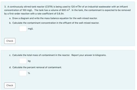 Solved A Continuously Stirred Tank Reactor CSTR Is Chegg