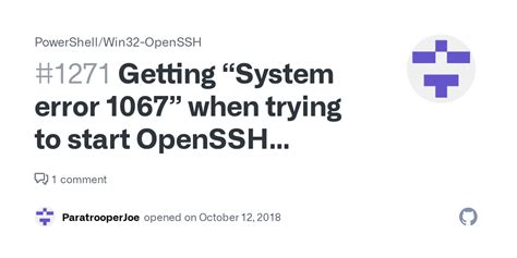 Getting “system Error 1067” When Trying To Start Openssh Service