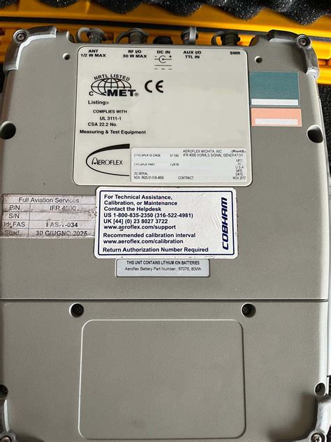 Aeroflex Ifr Ifr 4000 Electronic Test Equipment Used For Sale Price 293792896 Buy From Cae