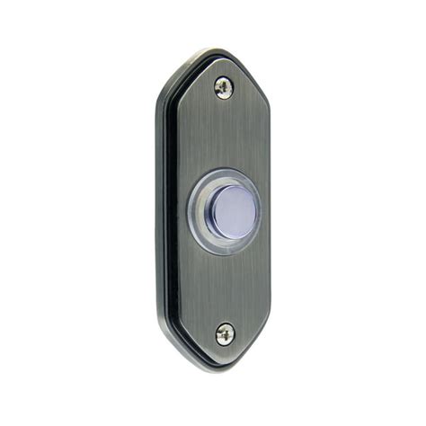 Iq America Dp1212a Wired Pewter Contemporary Lighted Pushbutton Doorbell