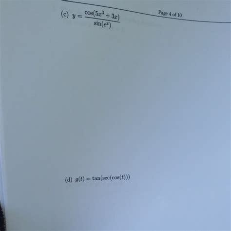 Solved Differentiate The Following Functions Using Any