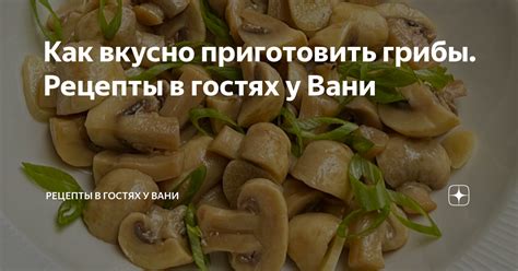 Как вкусно приготовить грибы Рецепты в гостях у Вани Рецепты в гостях у Вани Дзен