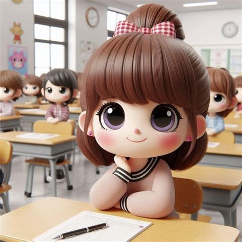 A Doll Sits In A Classroom With Other Dolls In The Background Premium