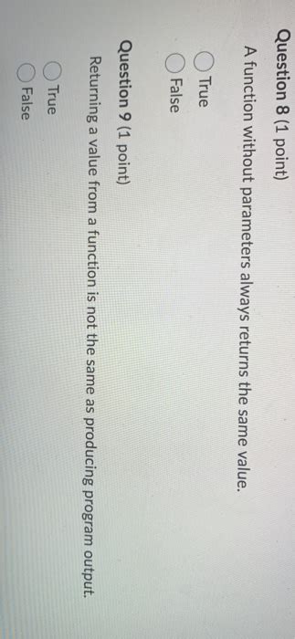 Solved Question 8 1 Point A Function Without Parameters