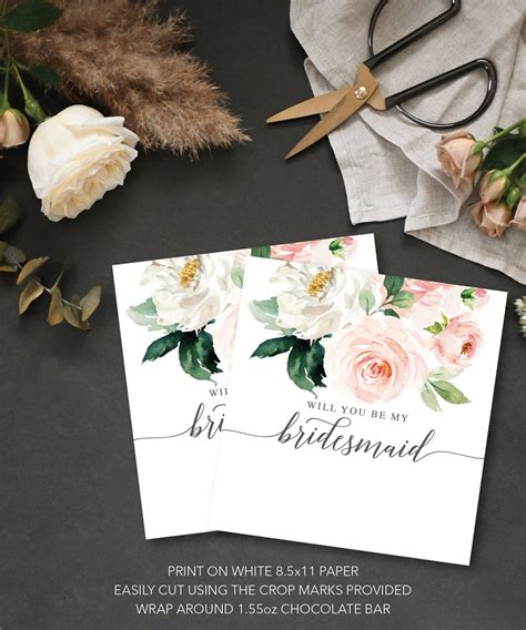 Bridesmaid Proposal Will You Be My Bridesmaid Printable Chocolate Bar