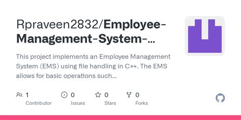 Github Rpraveen2832employee Management System Using File Handling In C This Project