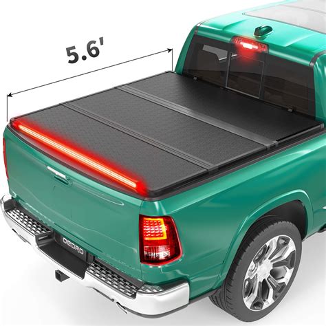 Oedro Hard Tri Fold Truck Bed Tonneau Cover With Built In Led Running