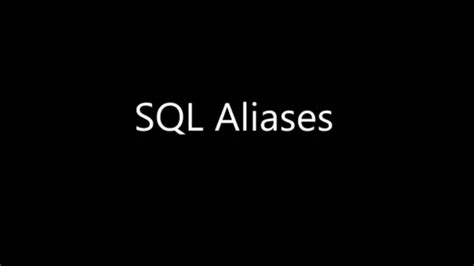 SQL Server Aliases YouTube