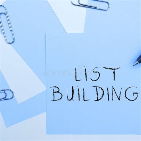 Sign Displaying List Building Word Written On Database Of People You Can Contact With Your