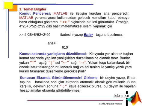 PDF Bilgisayar Programlama MATLAB ismailaltintas MATLAB Ders Notları MATLAB