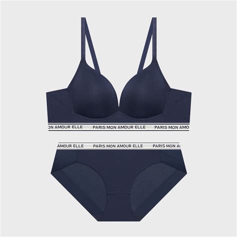에어로웜 컴포트핏 노와이어 브라 팬티 세트 네이비 감도 깊은 취향 셀렉트샵 29cm