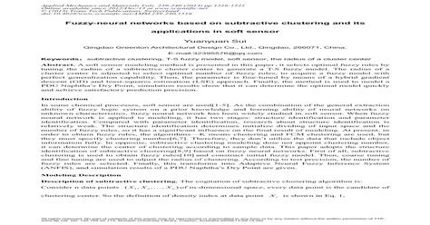 Fuzzy Neural Networks Based On Subtractive Clustering And Its