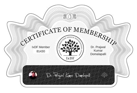 Dr Prajwal Kumar Domalapalli Ixdf Membership Certificate Ixdf