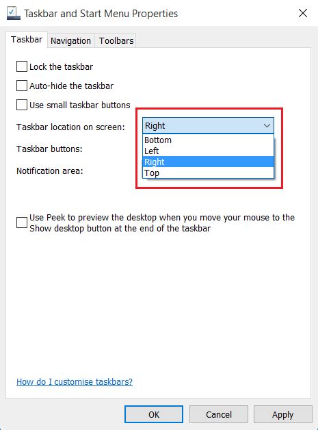 How To Change Windows Taskbar Position