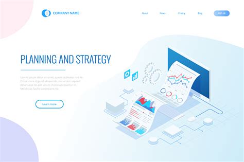 데이터 분석 비즈니스 통계 관리 컨설팅 마케팅을 위한 아이소메트릭 전문가 팀 방문 페이지 템플릿 개념입니다 Html에 대한 스톡 벡터 아트 및 기타 이미지 Istock