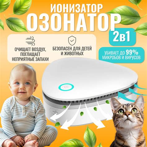 Очиститель воздуха для дома и авто бытовой портативный дезинфекция воздуха Ионизатор для