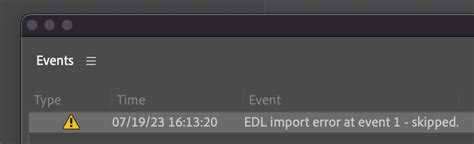 Edl Import Error At Event 1 Skipped Adobe Product Community 13946864