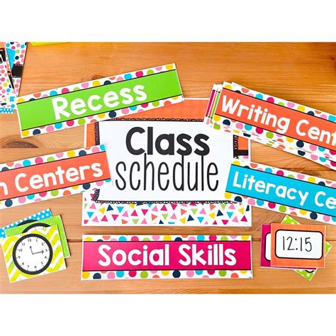 Editable Daily Schedule Cards Confetti Rainbow Classroom Decor