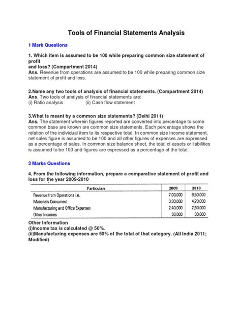 Financial Statements Analysis Pdf Income Statement Expense