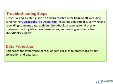 Resolving Quickbooks Error Code 6130 Troubleshooting Guide Ppt