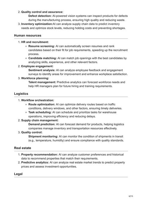 Ai For Workflow Automation Use Cases Applications Benefits And Development Pdf