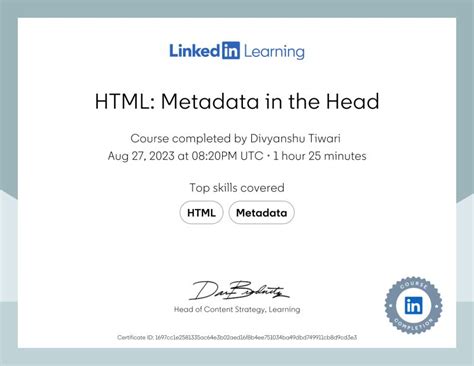 Divyanshu Tiwari On Linkedin Certificate Of Completion