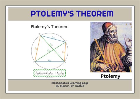 Mathematics Ptolemys Theorem Ptolemys Theorem States That For Any