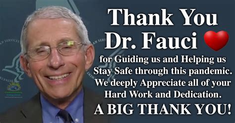 Thank You Dr Fauci For Guiding Us And Helping Us Stay Safe