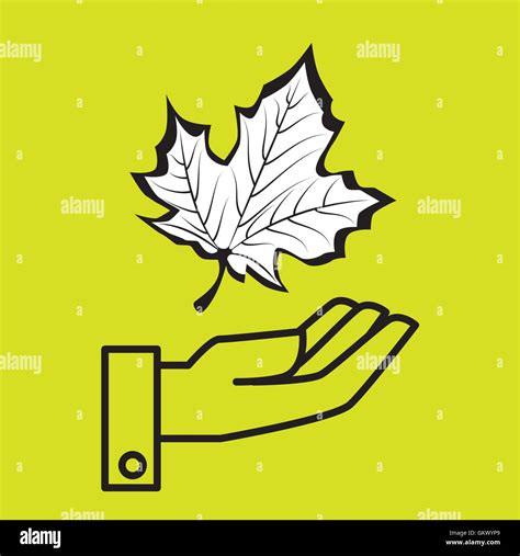 Hand Leaf Tree Nature Stock Vector Image Art Alamy