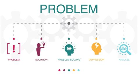 Premium Vector Problem Solution Problem Solving Depression Analyze Icons Infographic Design