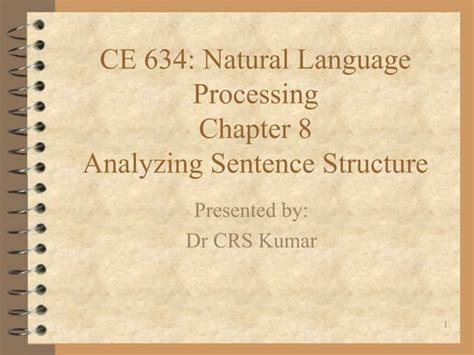 Nlp Natural Language Processing 8th Chapterppt