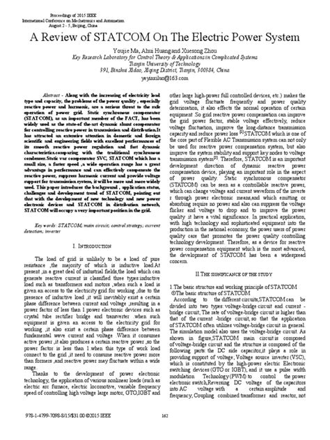 Statcom Review Pdf Pdf Power Electronics Power Inverter
